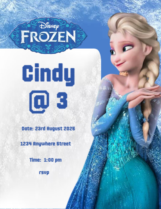Frozen Birthday Template | PosterMyWall
