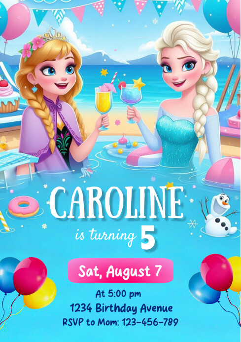 frozen birthday Template | PosterMyWall