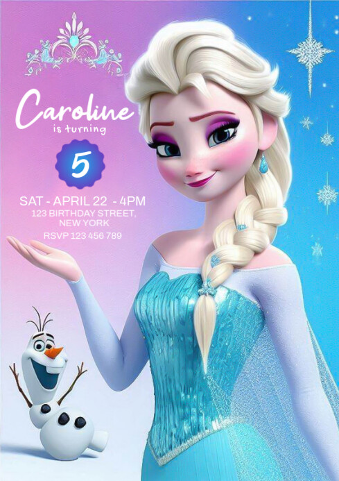 frozen birthday invitation (1) Template | PosterMyWall