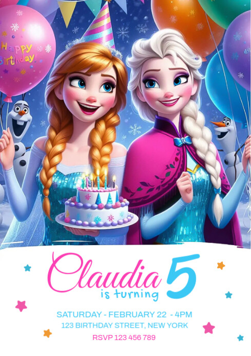 Plantilla de frozen birthday invitation (4) | PosterMyWall