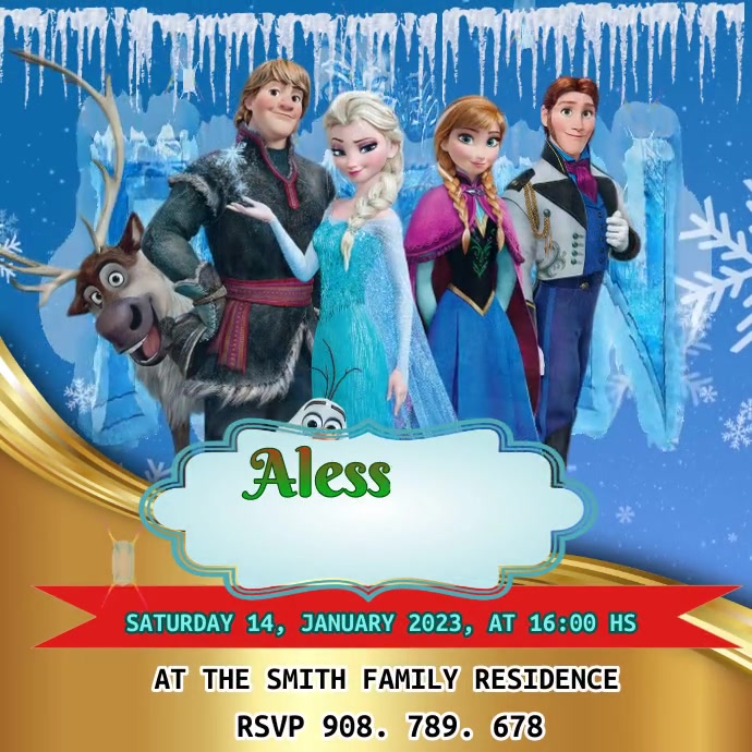 FROZEN BIRTHDAY INVITATION Template | PosterMyWall