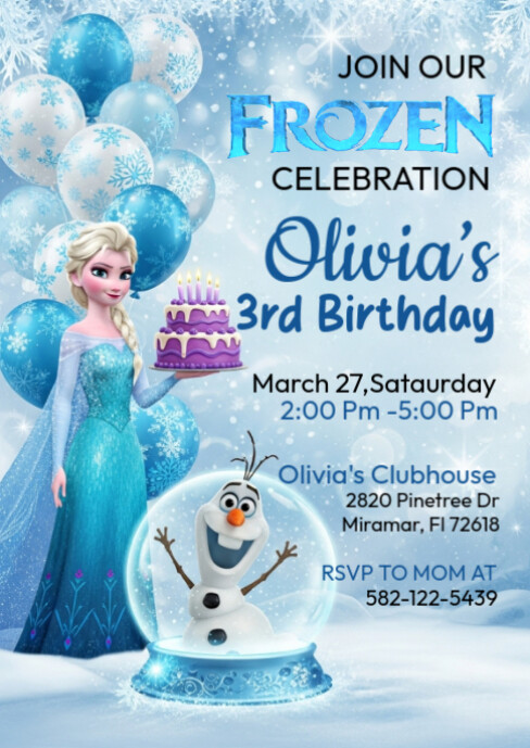 Frozen Birthday Invitation Template | PosterMyWall
