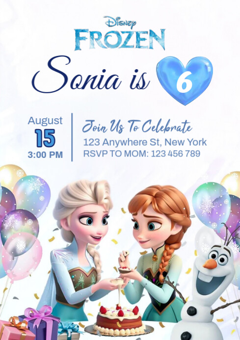 Modèle frozen birthday invitation | PosterMyWall