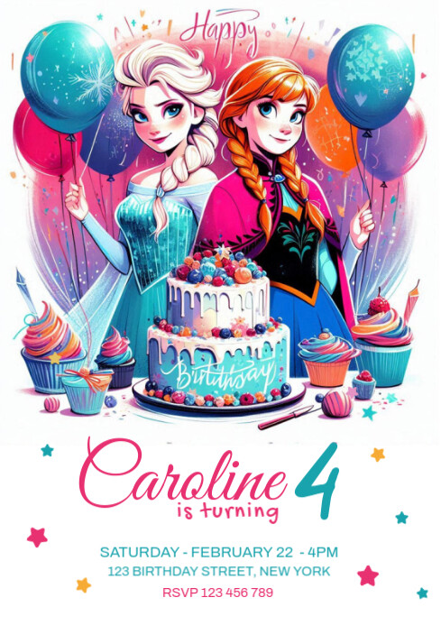 frozen birthday invitation Template | PosterMyWall
