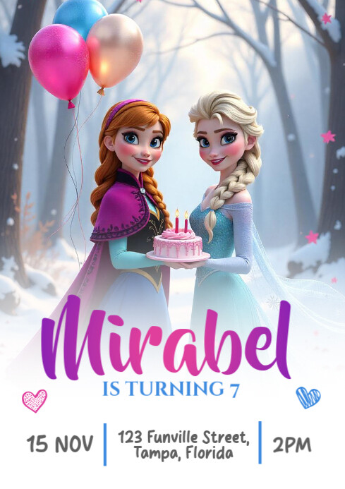 frozen birthday invitation Template | PosterMyWall