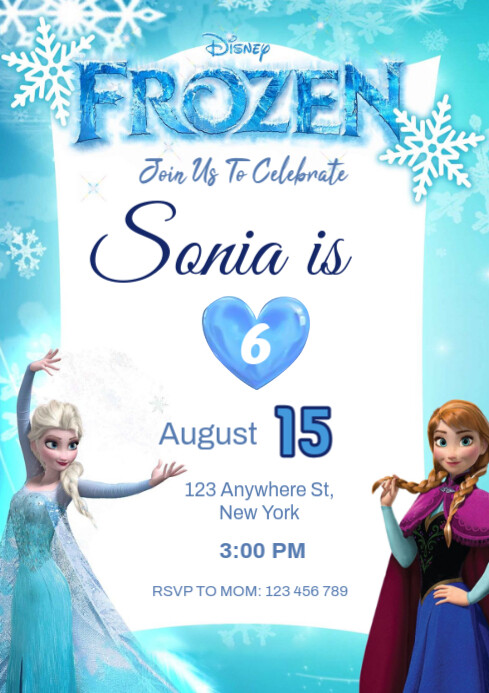 frozen birthday invitation Template | PosterMyWall