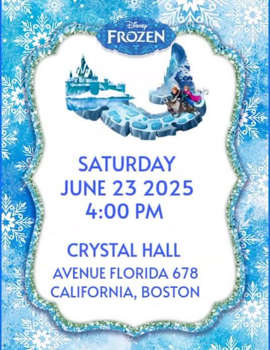 Frozen Birthday Invitation Video Template | PosterMyWall