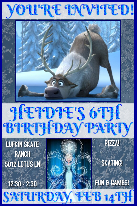 FROZEN BIRTHDAY PARTY Template | PosterMyWall