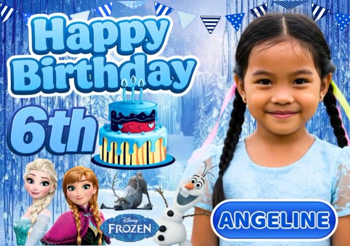 Modèle Frozen Birthday Tarpaulin | PosterMyWall