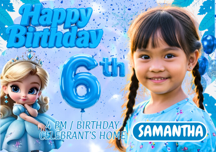 Frozen Birthday Tarpaulin Template | PosterMyWall