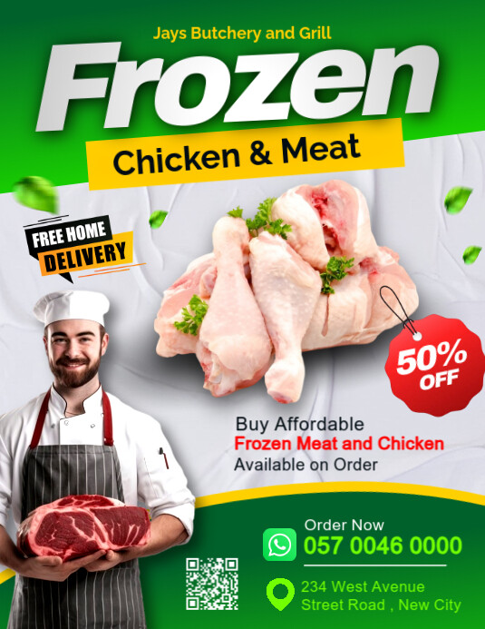 Copy of Frozen chicken & Meat sale poultry butchery online promotion ...