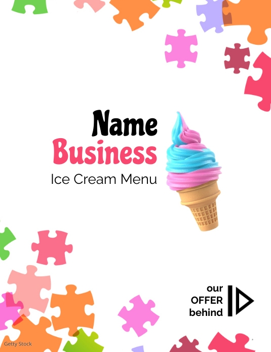 Frozen Delights: Puzzle Menu | Ice Cream Menu Template | PosterMyWall