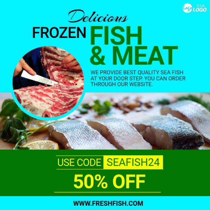 Copy of Frozen Fish & Meat Sale Template | PosterMyWall