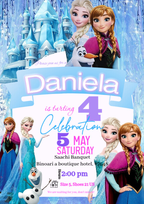 Frozen invitation Elsa and Ana princess invitation Brithday party ...