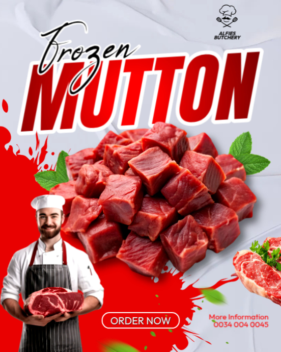 Copy of Frozen mutton lamb fresh raw goat meat store butchery promotion ...