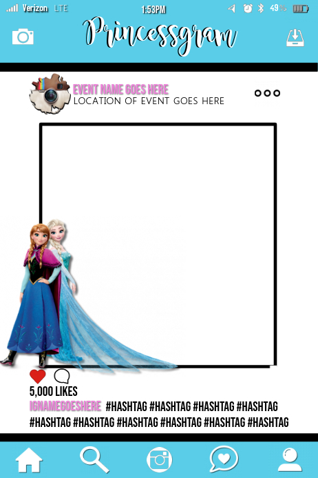 Frozen Party Prop Frame | PosterMyWall
