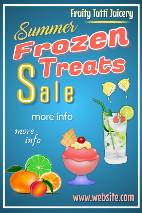 Frozen Treats Sale Poster Template | PosterMyWall