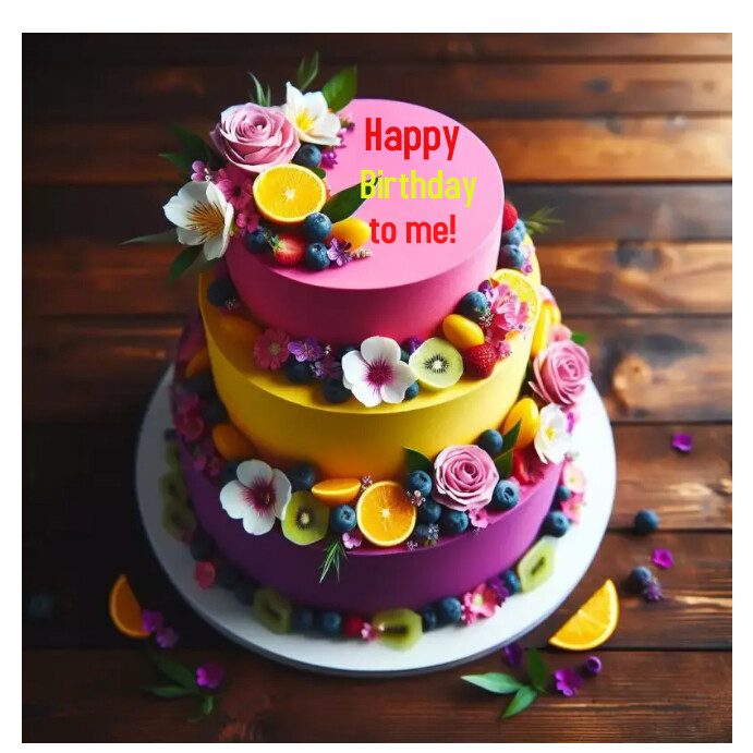 Fruit Birthday Cake Template | PosterMyWall