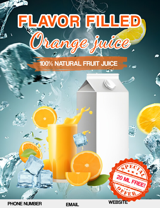 Fruit juice advertisement flyer template | PosterMyWall