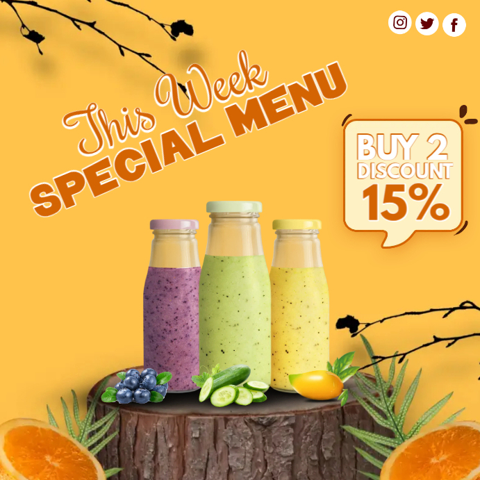 Fruit Juice Menu Template | PosterMyWall