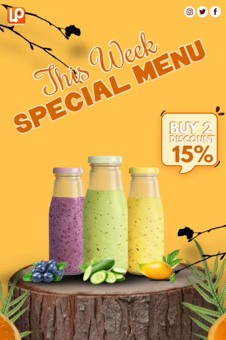 Fruit Juice Poster Menu Template | PosterMyWall