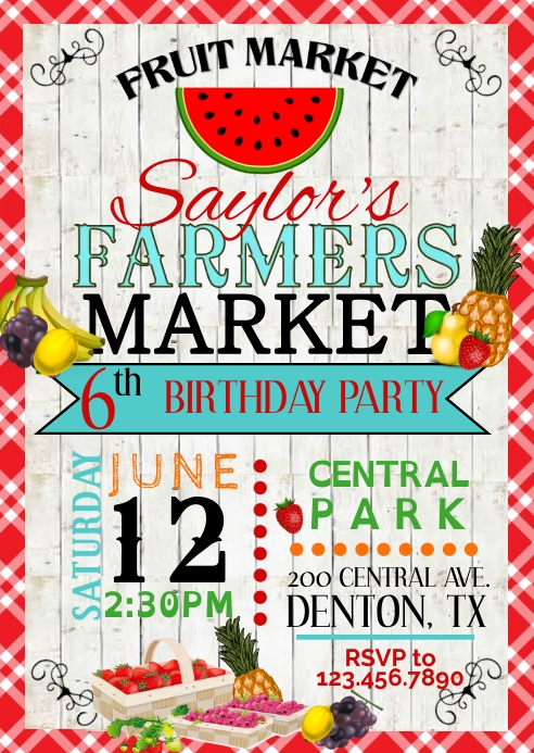 Fruit Market Birthday Invitation Template | PosterMyWall
