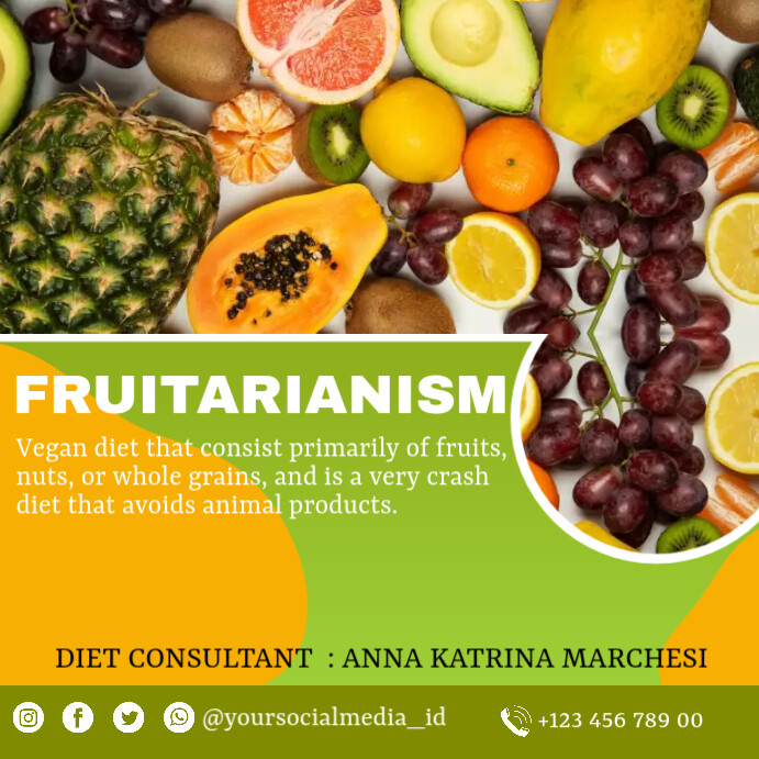 Fruitarianism Diet Instagram Post Template | PosterMyWall