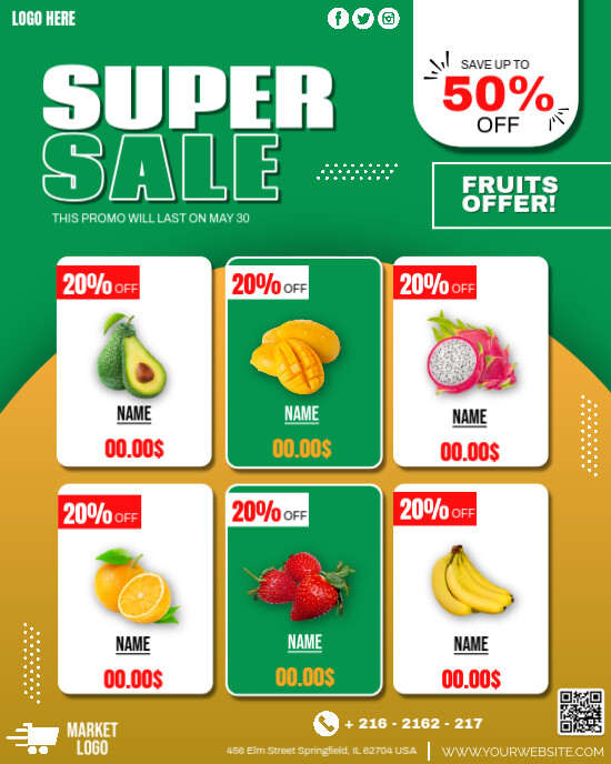 fruits ads catalog Template | PosterMyWall