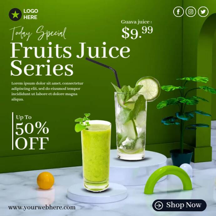 Copy of Fruits Juice Series | PosterMyWall