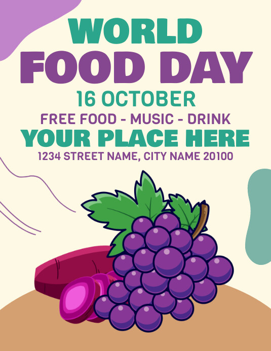 Fruity World Food Day Celebration Flyer Template | PosterMyWall