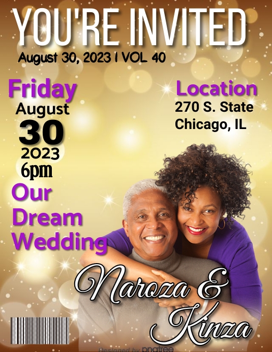 Fuchsia Plum Magazine Style Invitation Template | PosterMyWall