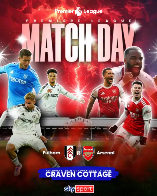 Copy of Fulham vs Arsenal Premier League | PosterMyWall