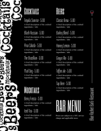 Full Bar Menu (urban theme) Template | PosterMyWall