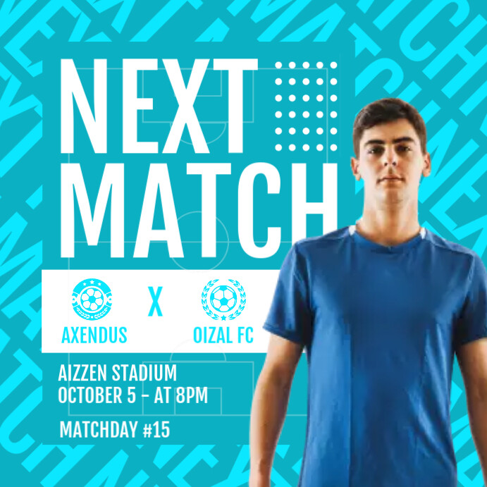 Full Blue Matchday Soccer Template | PosterMyWall