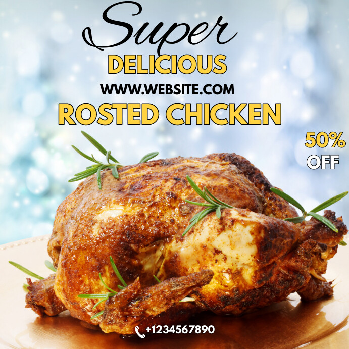 Modèle Full chicken rosted instagram video | PosterMyWall