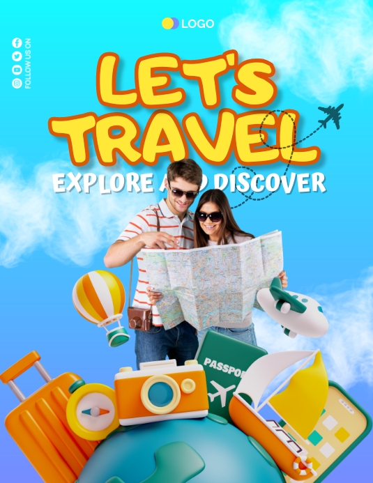 Copy of Full Color Let's Travel Template | PosterMyWall