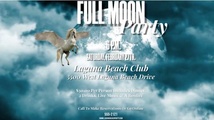 FULL MOON PARTY VERSION 3 W. OPTIONAL MUSIC Template | PosterMyWall
