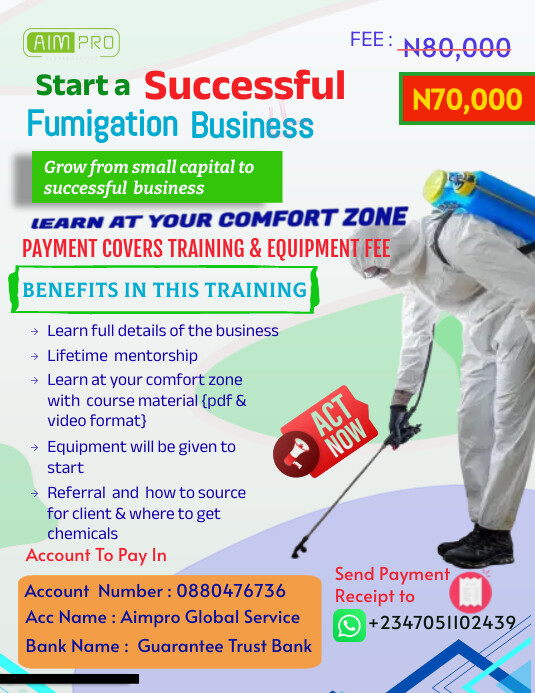Fumigation and cleaning training flyer Template | PosterMyWall