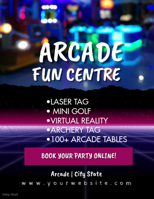 Fun Arcade Fun Center Flyer Ad Template | PosterMyWall