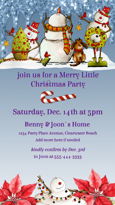 Fun Christmas House Party Invitation Template | PosterMyWall