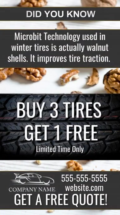 Copy of Fun facts: winter tires and walnut shells | PosterMyWall