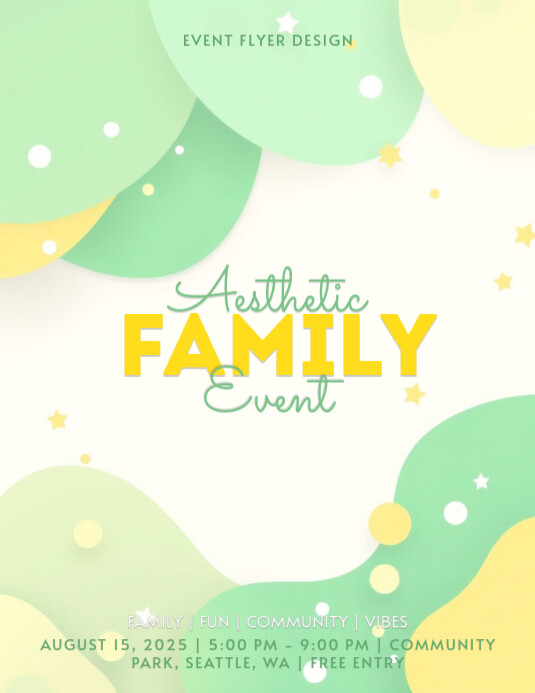 Plantilla de Fun Family Event Flyer Template | Modern Minimal Pastel ...