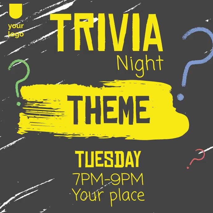 Modèle Fun Joyful Animated Trivia Quiz Night Instagr | PosterMyWall
