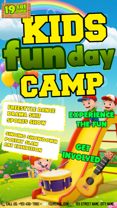 Fun Kids Camp Day Activities Template | PosterMyWall