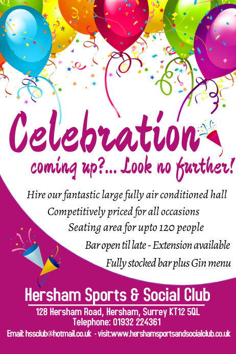 Function Hall Hire Template | PosterMyWall