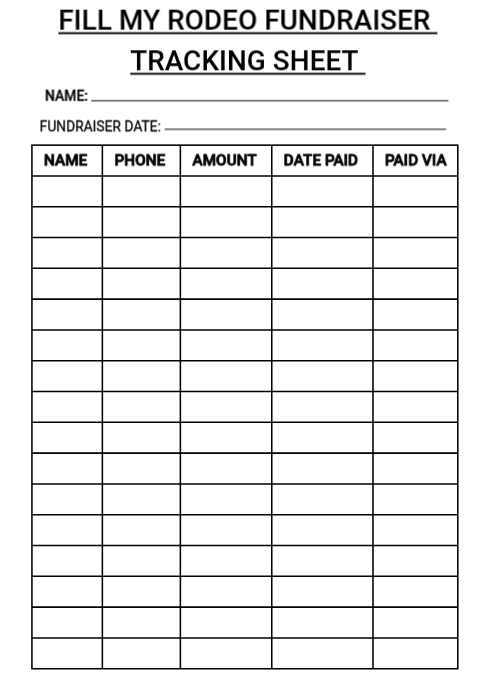 Fundraiser Donation Tracking Sheet Template | PosterMyWall