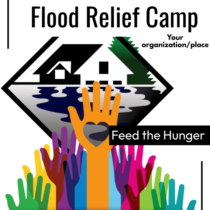 Fundraising, flood relief camp flyer Template | PosterMyWall