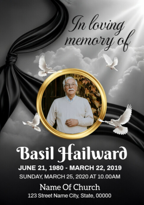 Funeral Announcement A2 Template | PosterMyWall