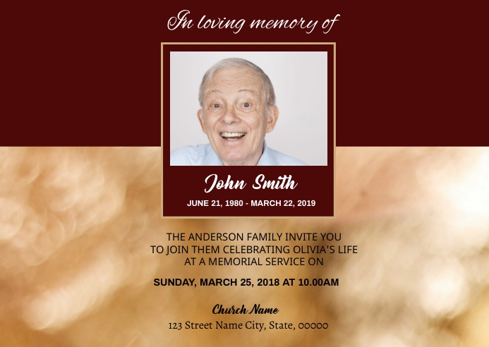 Funeral Announcement Card Template | PosterMyWall