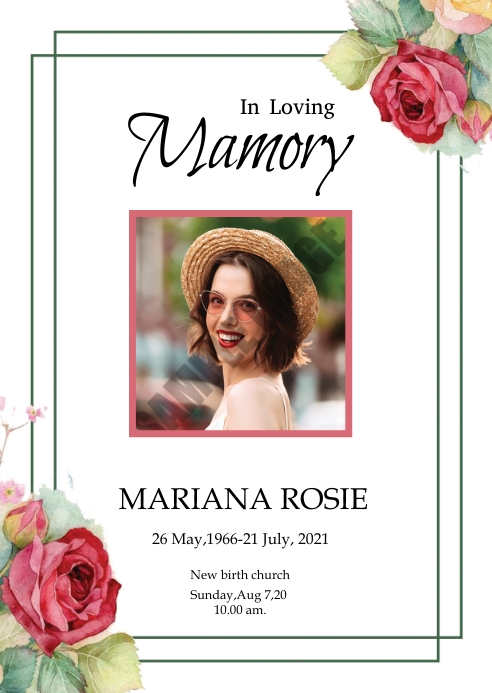 Funeral Announcement Card Template | PosterMyWall